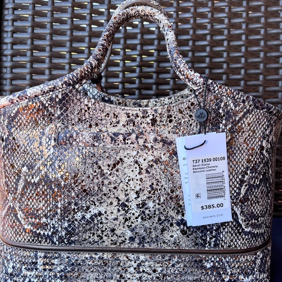 Brahmin | Bags | One Left Nwt Brahmin Small Elaine Espresso Chenery ...